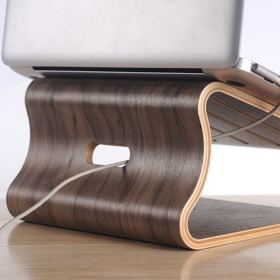 Samdi Large Wooden Desk Stand Holder for MacBook Laptop (Coffee)